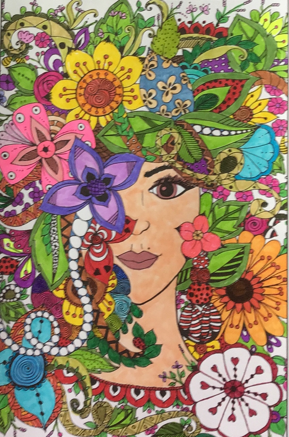 Solve A busy lady jigsaw puzzle online with 96 pieces