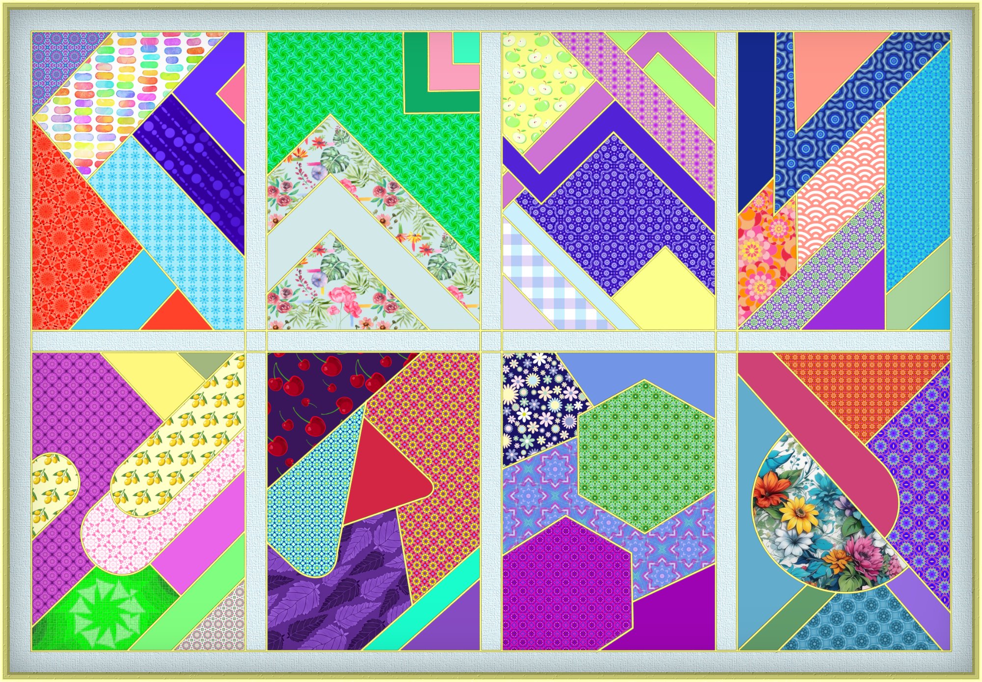 Solve Geometric jigsaw puzzle online with 204 pieces