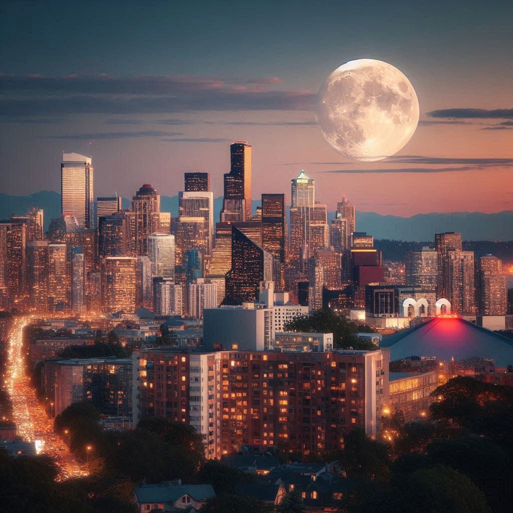 Solve Seattle Skyline jigsaw puzzle online with 49 pieces