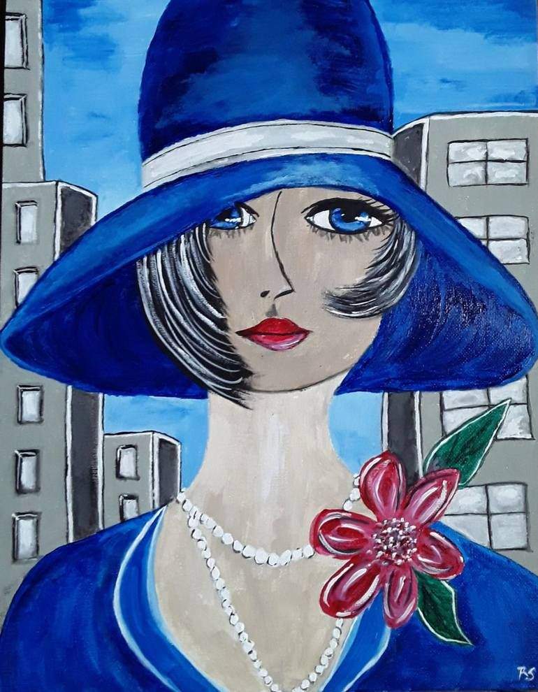 Solve Original People Painting by Regina Shuman _ Art Deco Art on ...