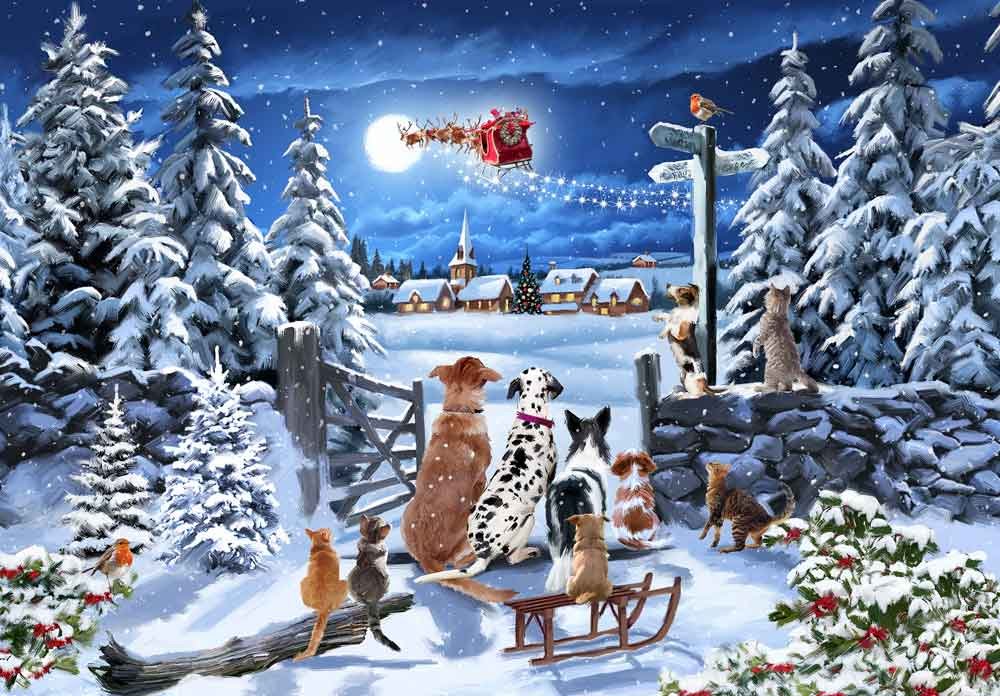 Solve Watching Santa... jigsaw puzzle online with 126 pieces