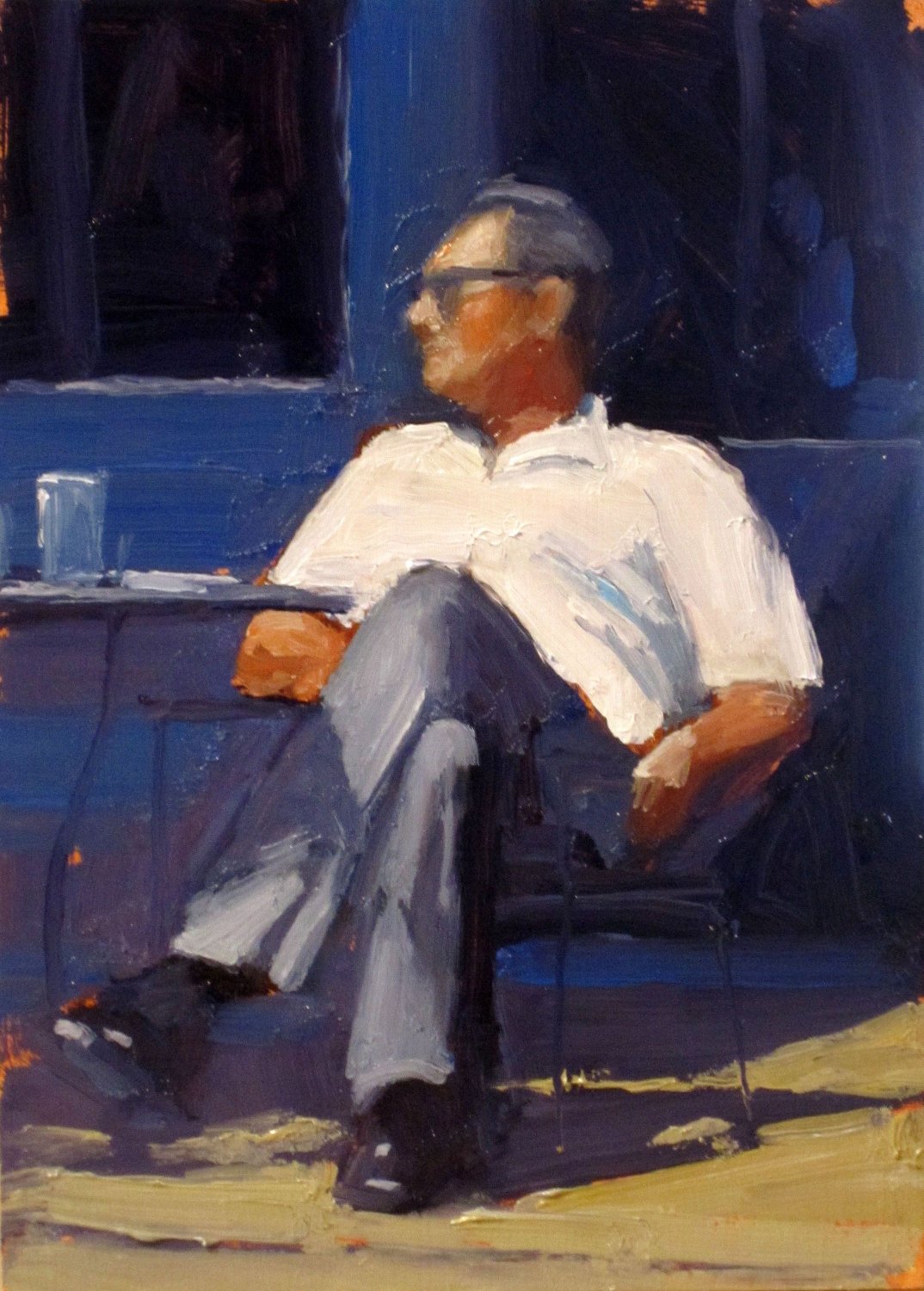 Solve by Dan Graziano - Seated Man jigsaw puzzle online with 48 pieces