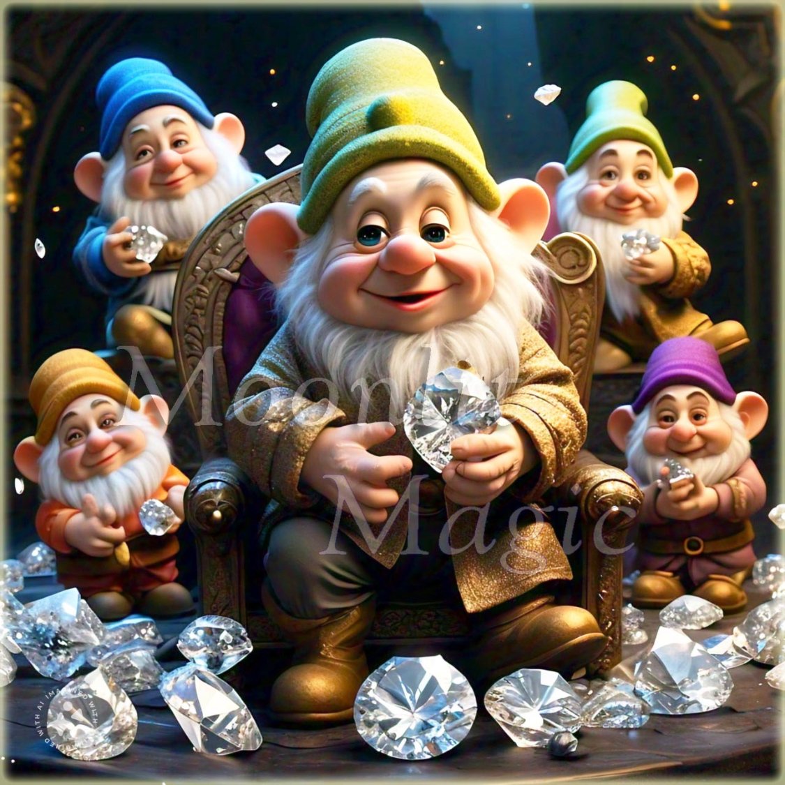 Solve Dwarves and Diamonds Goodtimes jigsaw puzzle online with 16 pieces