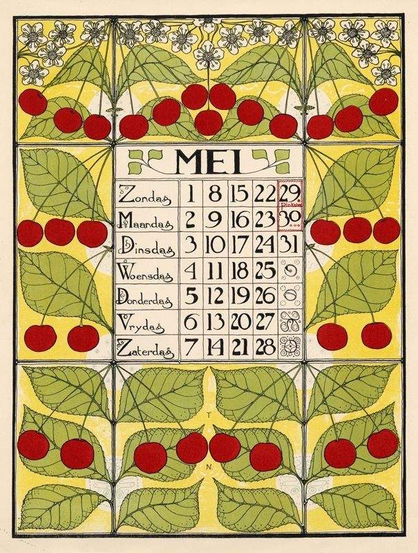 Solve Theodore Willem Nieuwenhuis - Calendar page - May 1898 jigsaw ...