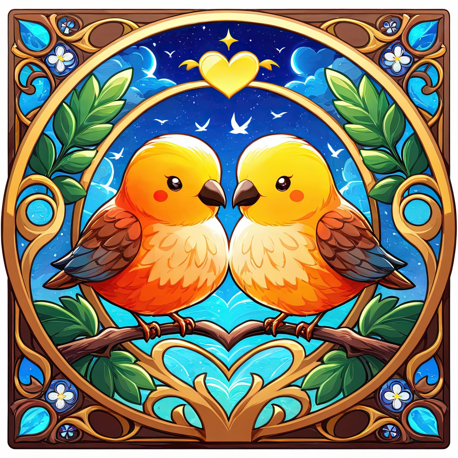 Solve LoveBirds 02 jigsaw puzzle online with 289 pieces
