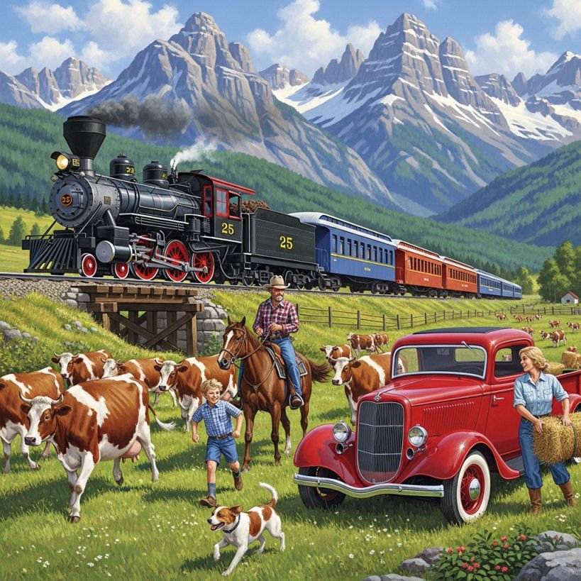 Solve The Day The Cows Escaped. jigsaw puzzle online with 100 pieces