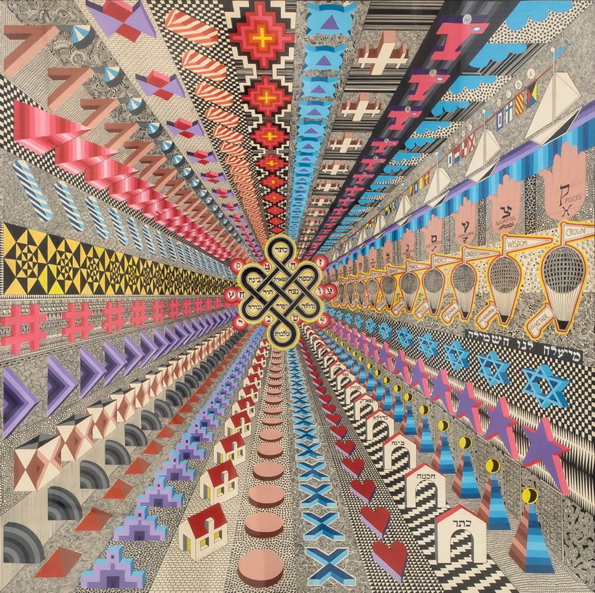 Solve Pedro Friedeberg, Untitled, ca. 1989, acrylic and ink on museum ...