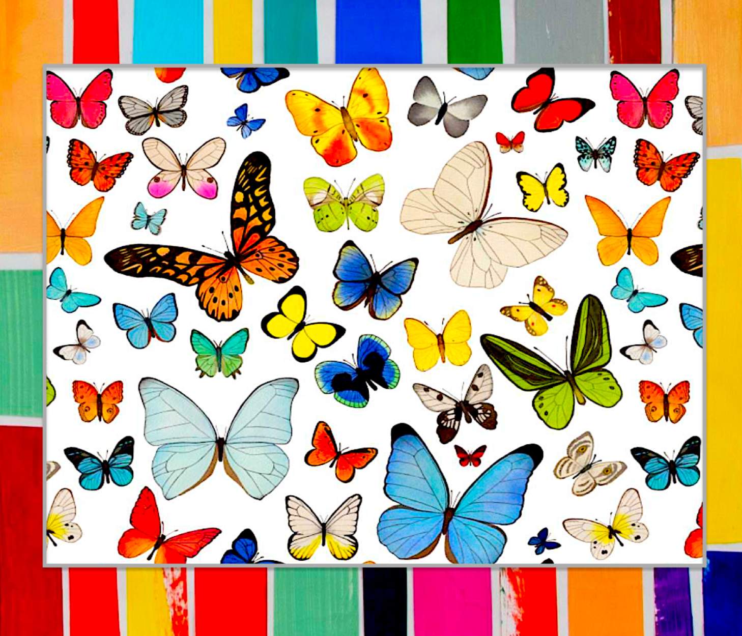 Solve Colorful Butterflies jigsaw puzzle online with 120 pieces