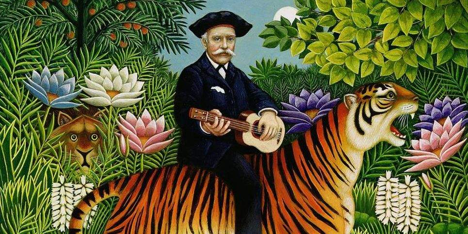 Solve Henri Rousseau's Dream jigsaw puzzle online with 128 pieces