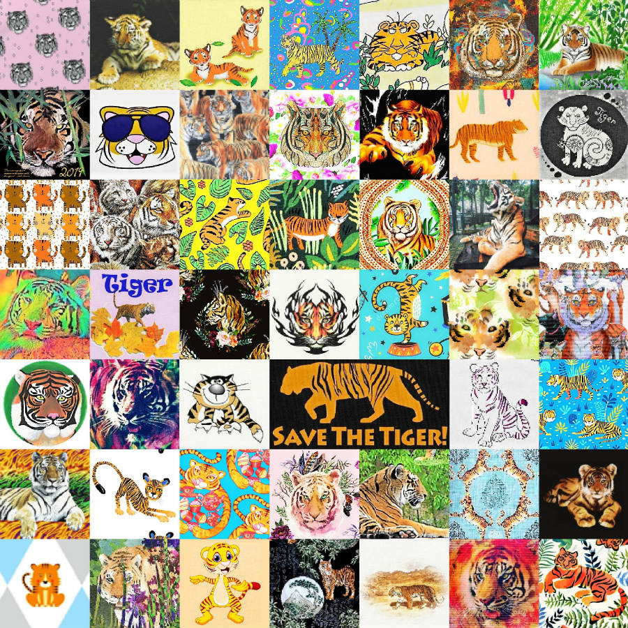 Solve PATCHWORK TIGERS 5 jigsaw puzzle online with 81 pieces