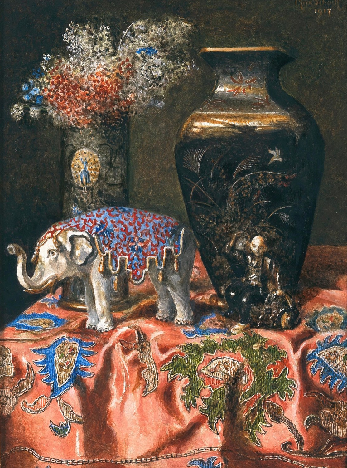 Jigsaw Puzzle | Max Schodl - Still life with a Japanese vase and an ...