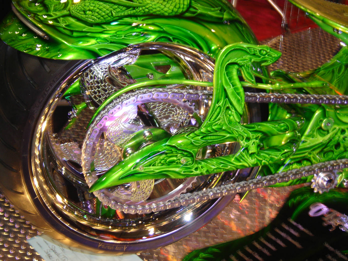 Solve Bike Show---Wheels jigsaw puzzle online with 154 pieces