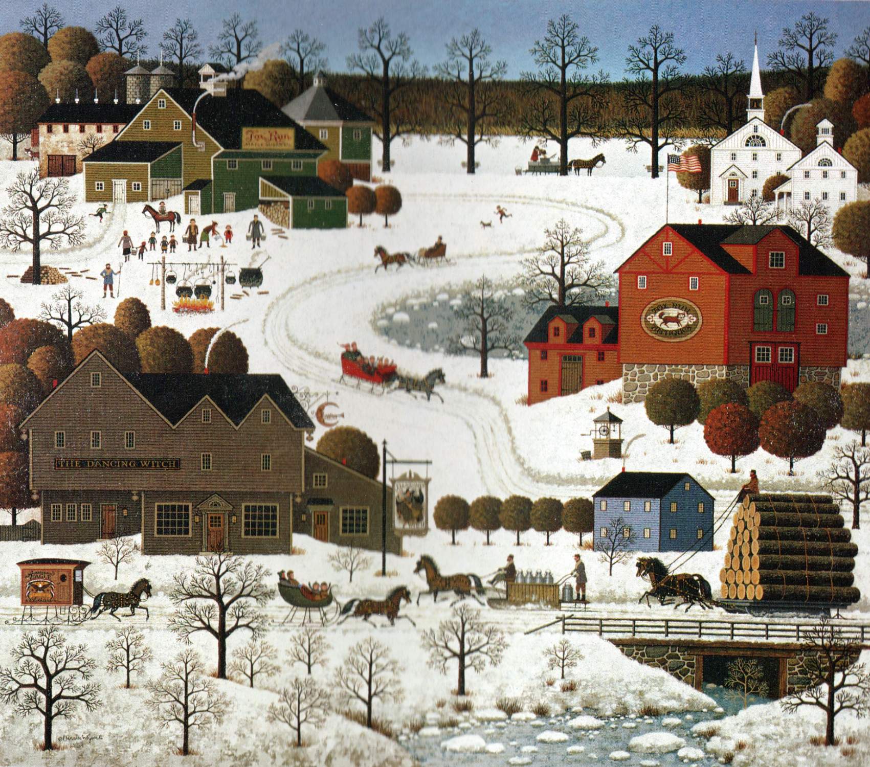 Jigsaw Puzzle | 168 pieces | Hunters Horn Hollow {Charles Wysocki} | Jigidi