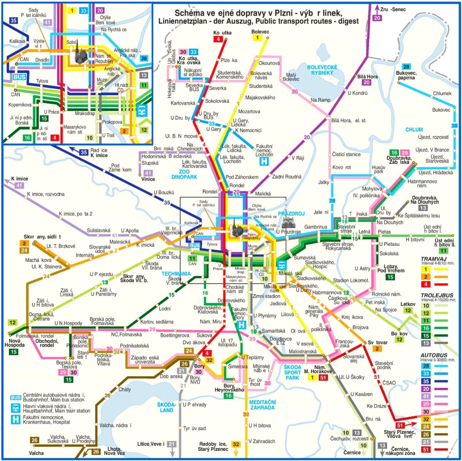 Solve Plzen Transport Map jigsaw puzzle online with 600 pieces