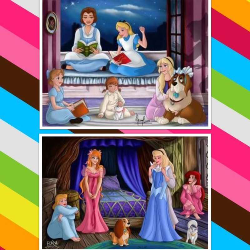 Solve Princess sleepover collage jigsaw puzzle online with 169 pieces