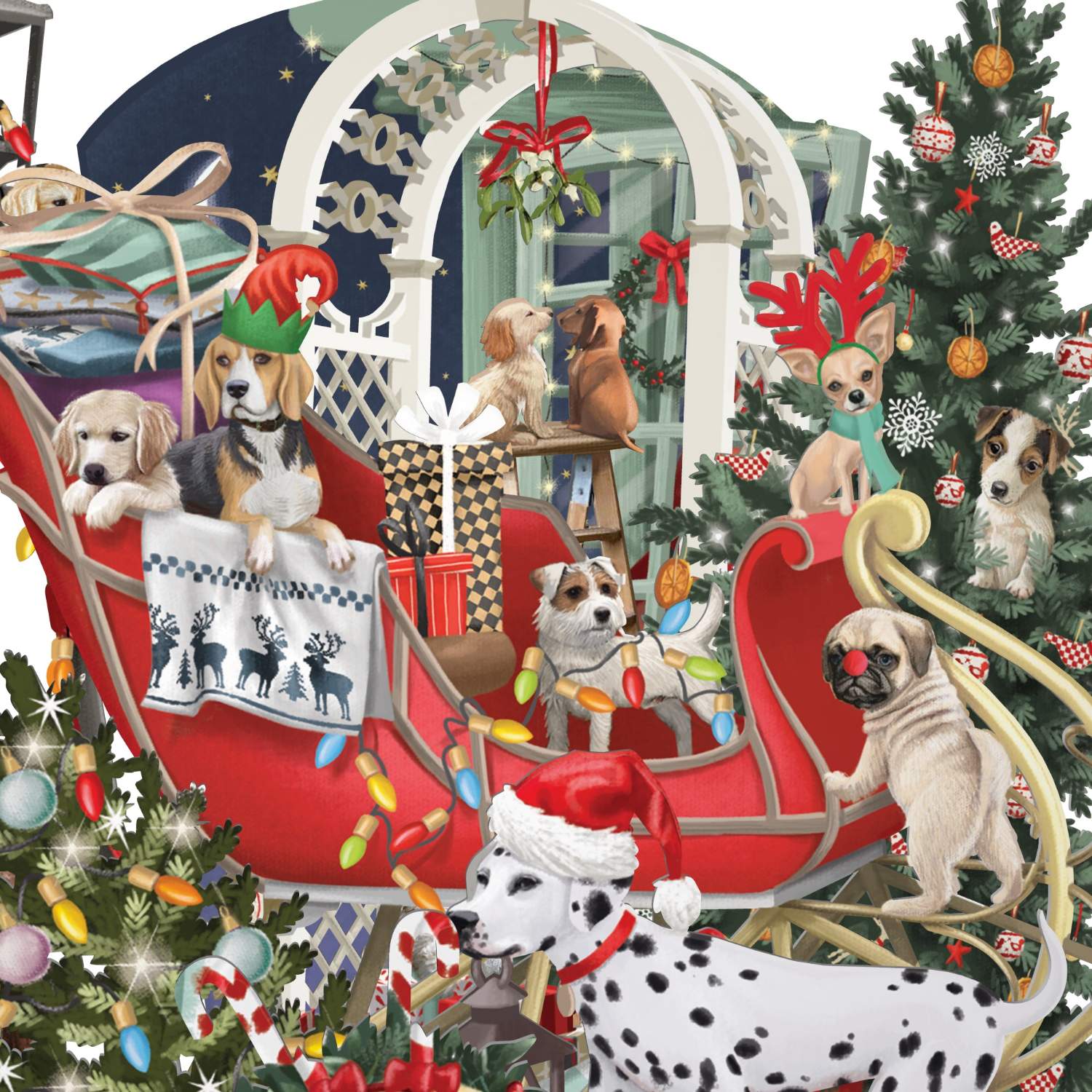 Solve Doggie Noel jigsaw puzzle online with 600 pieces