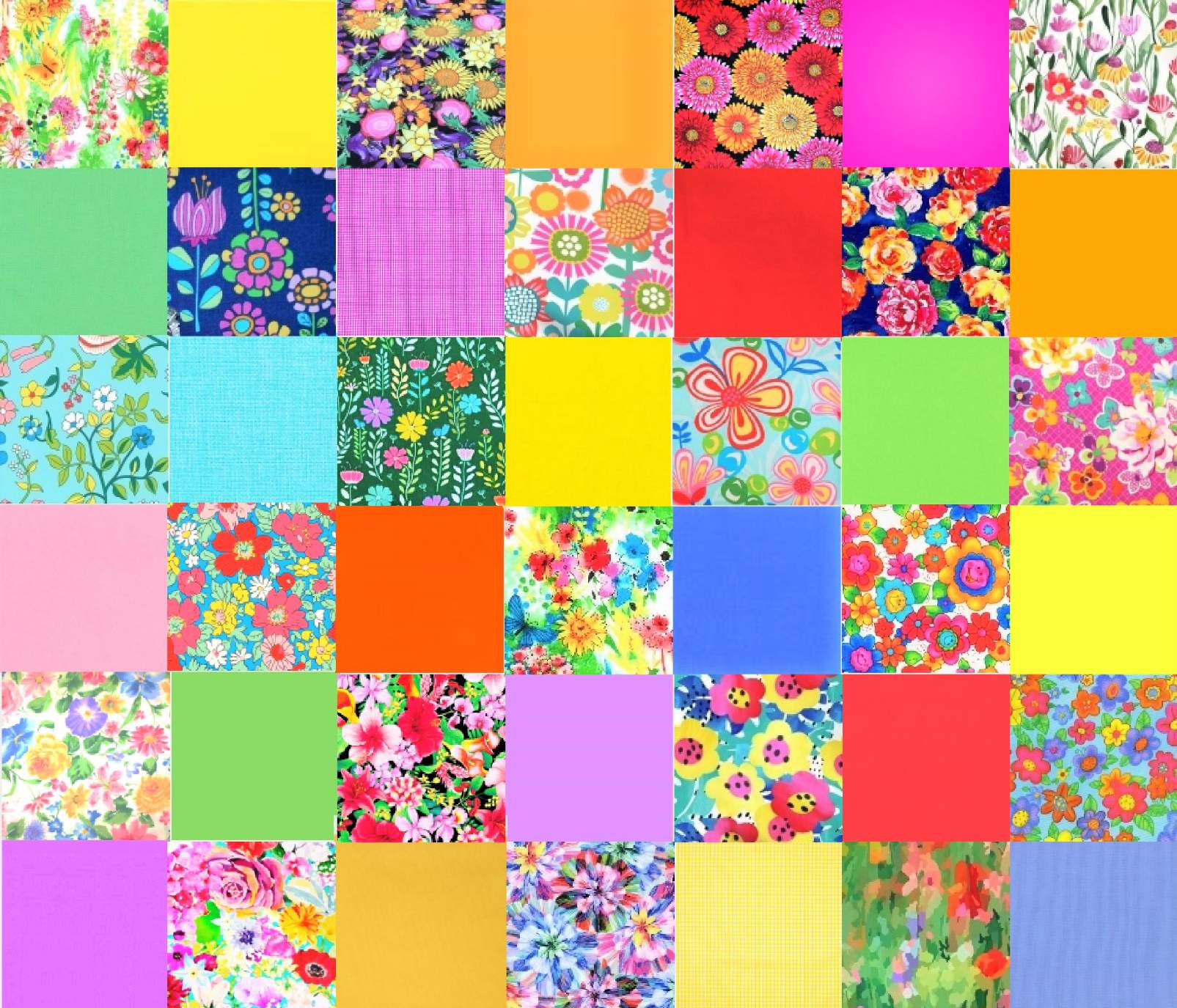 Solve PATCHWORK FLORAL COLORBLOCK jigsaw puzzle online with 143 pieces