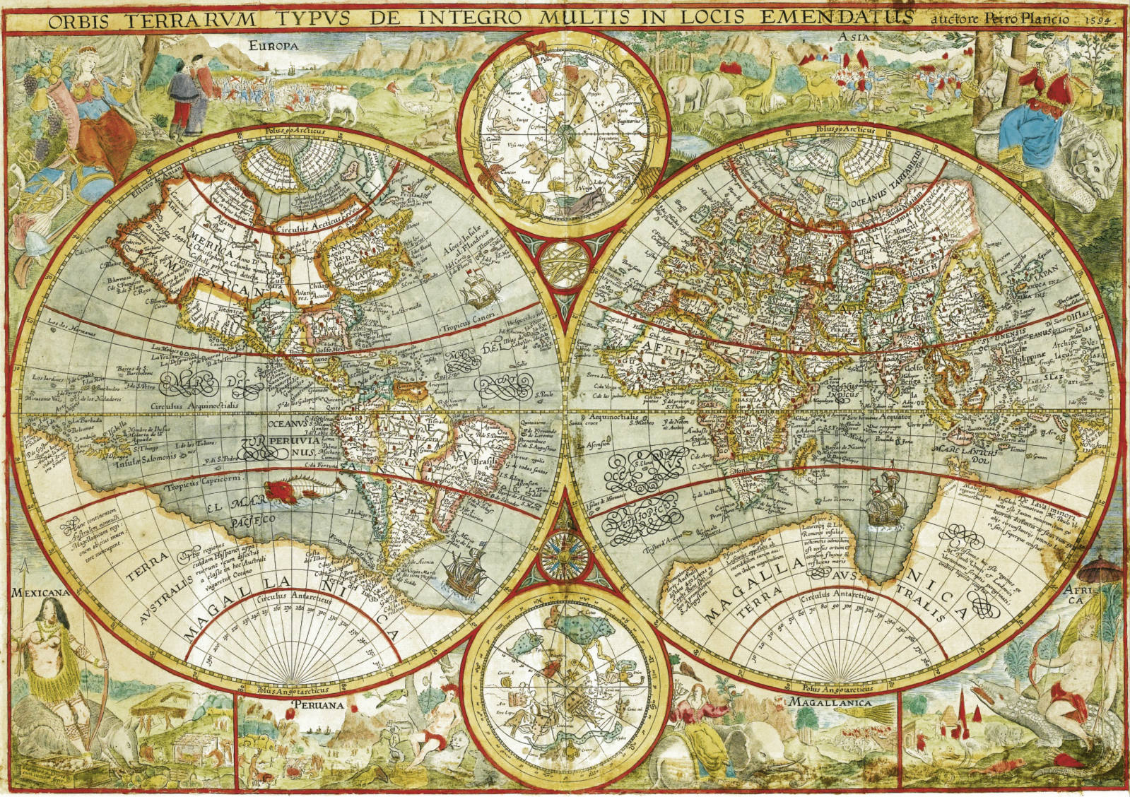 Solve Petrus Plancius - ORBIS TERRARUM TYPUS DE INTEGRO MULTIS IN LOCIS ...