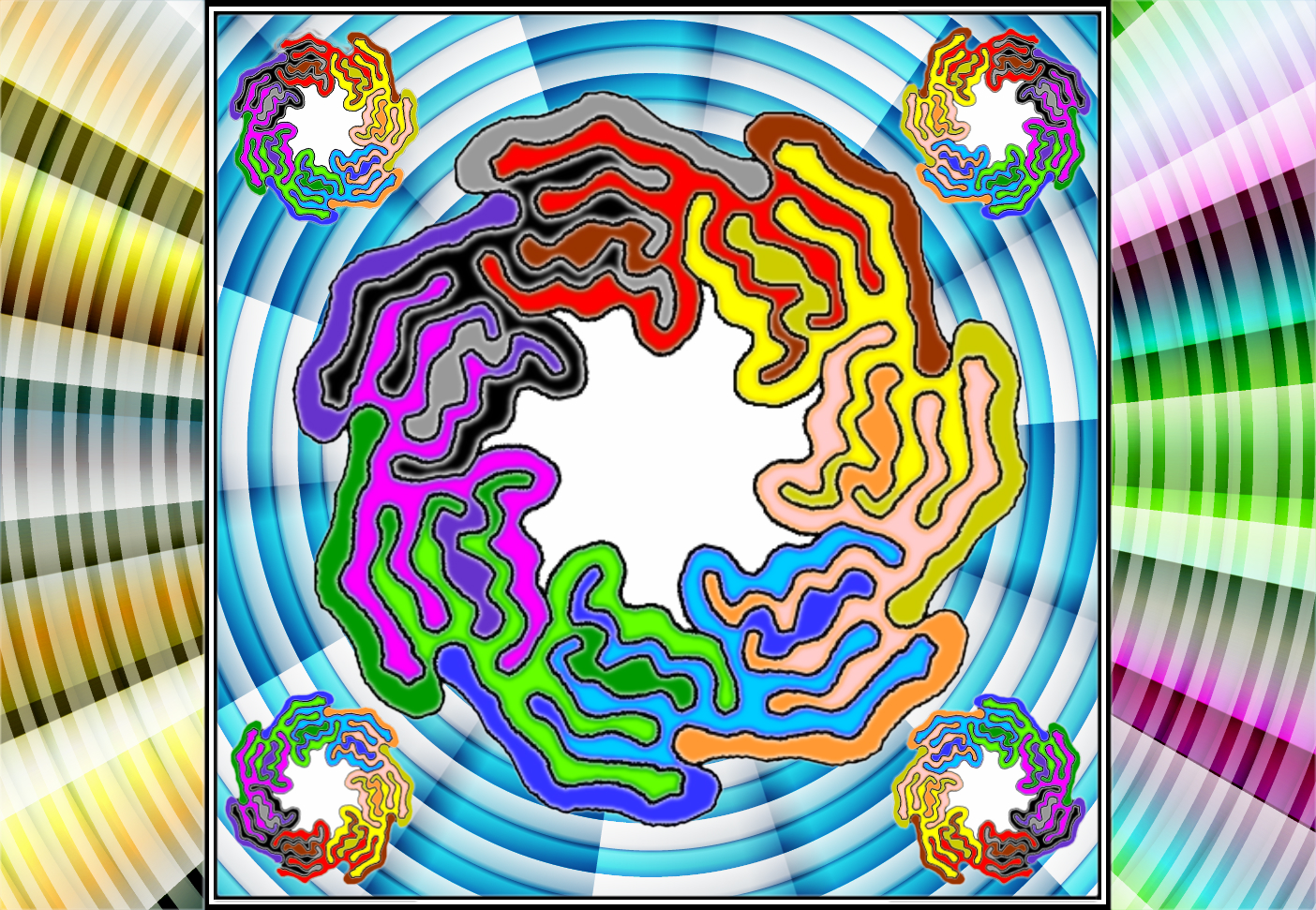 Solve 1050 revolving shapes jigsaw puzzle online with 204 pieces