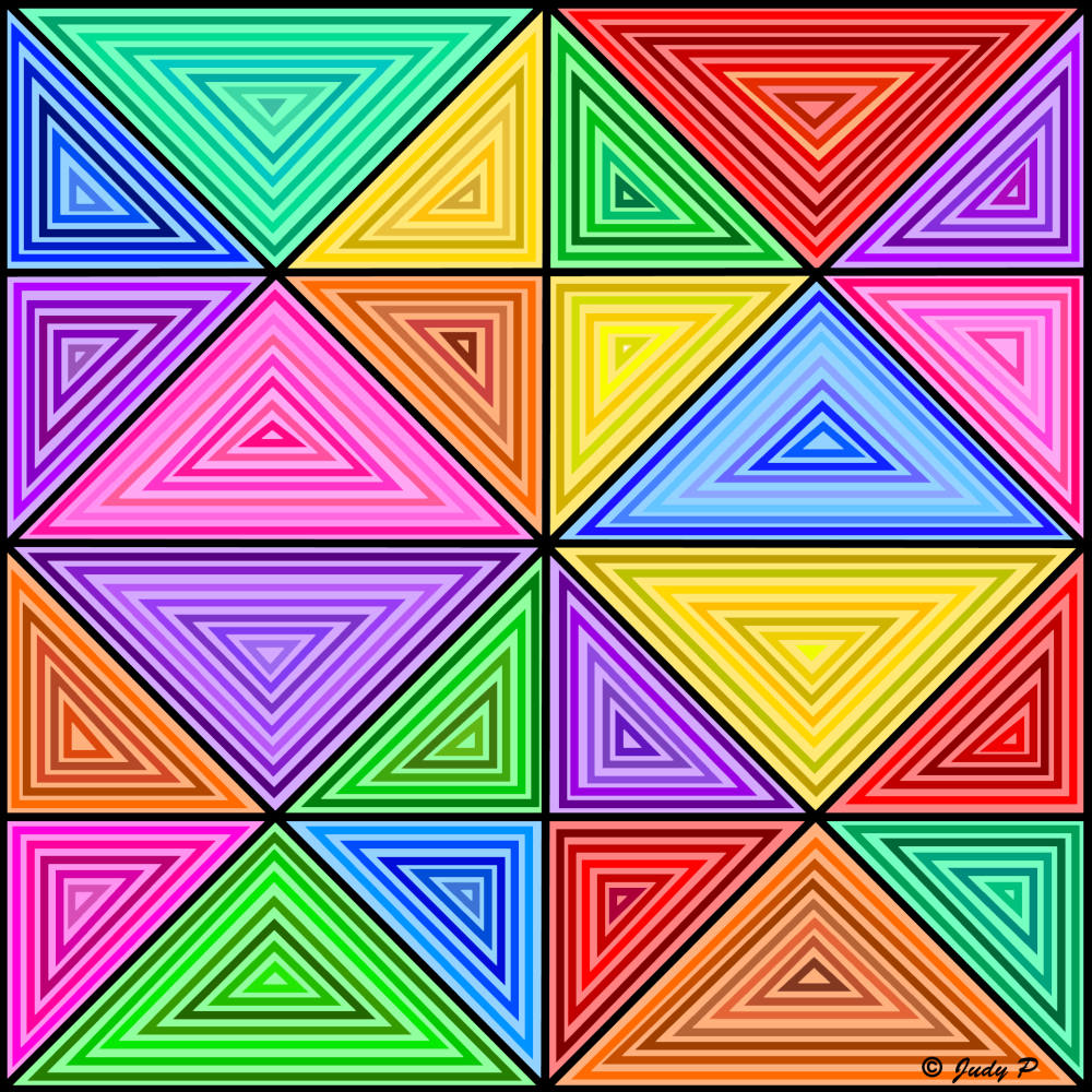Solve A Rainbow of Triangles (S) jigsaw puzzle online with 100 pieces