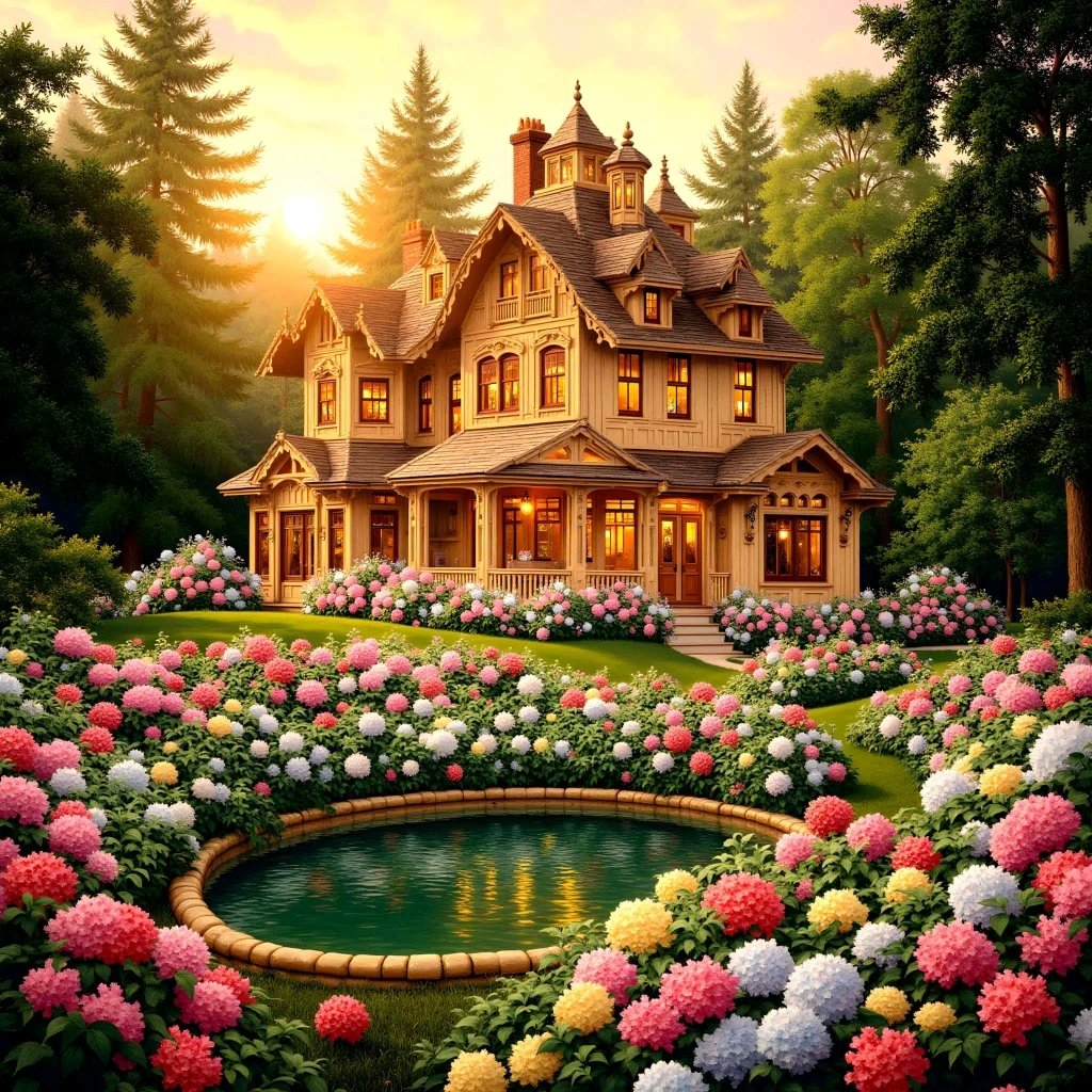 Solve Gorgeous palace, beautiful yard and pond... jigsaw puzzle online ...