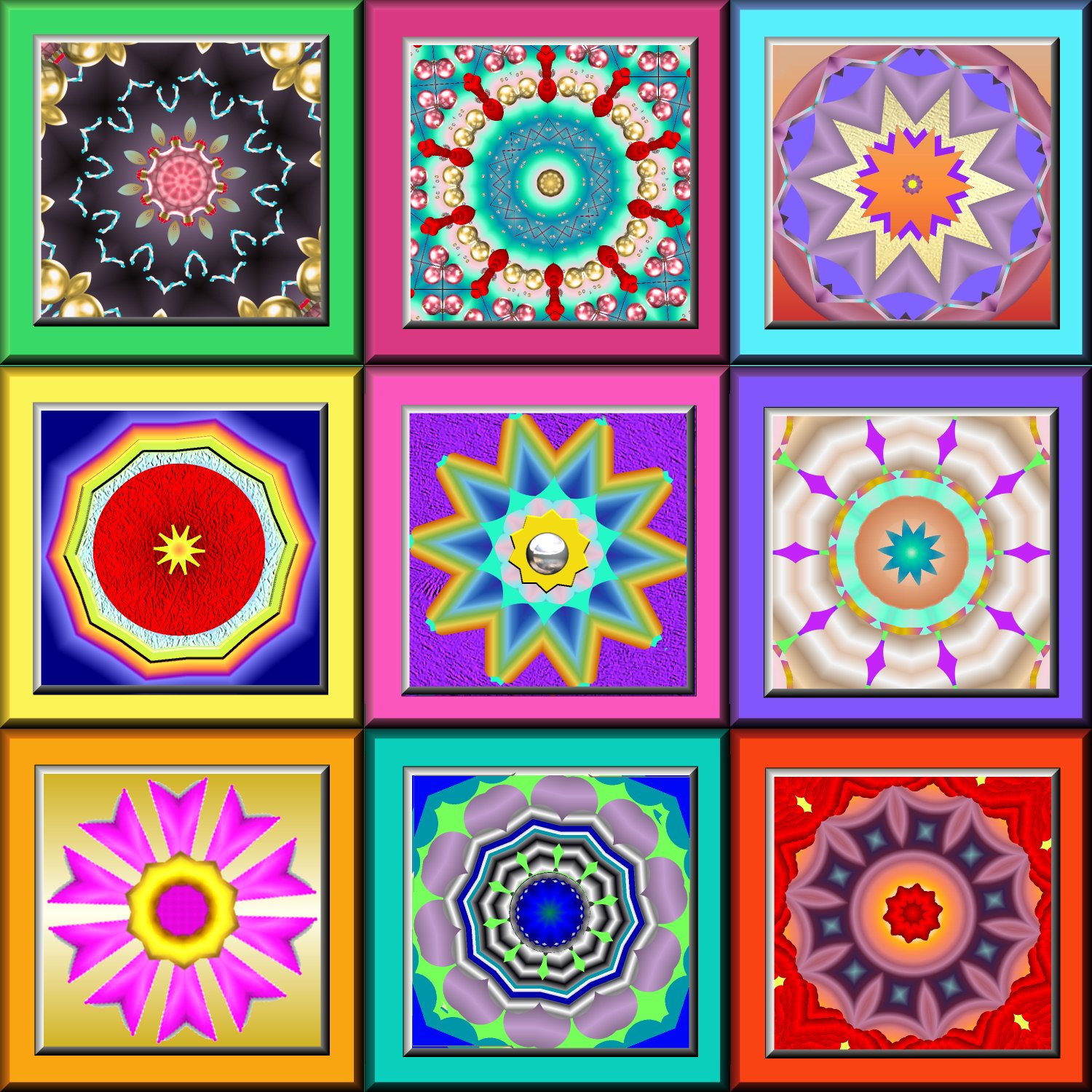 Solve GALLERY OF KALEIDOS 2 jigsaw puzzle online with 100 pieces