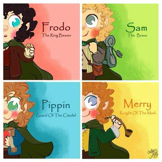 Solve 4 little Hobbits! - by ChihAriel jigsaw puzzle online with 81 pieces