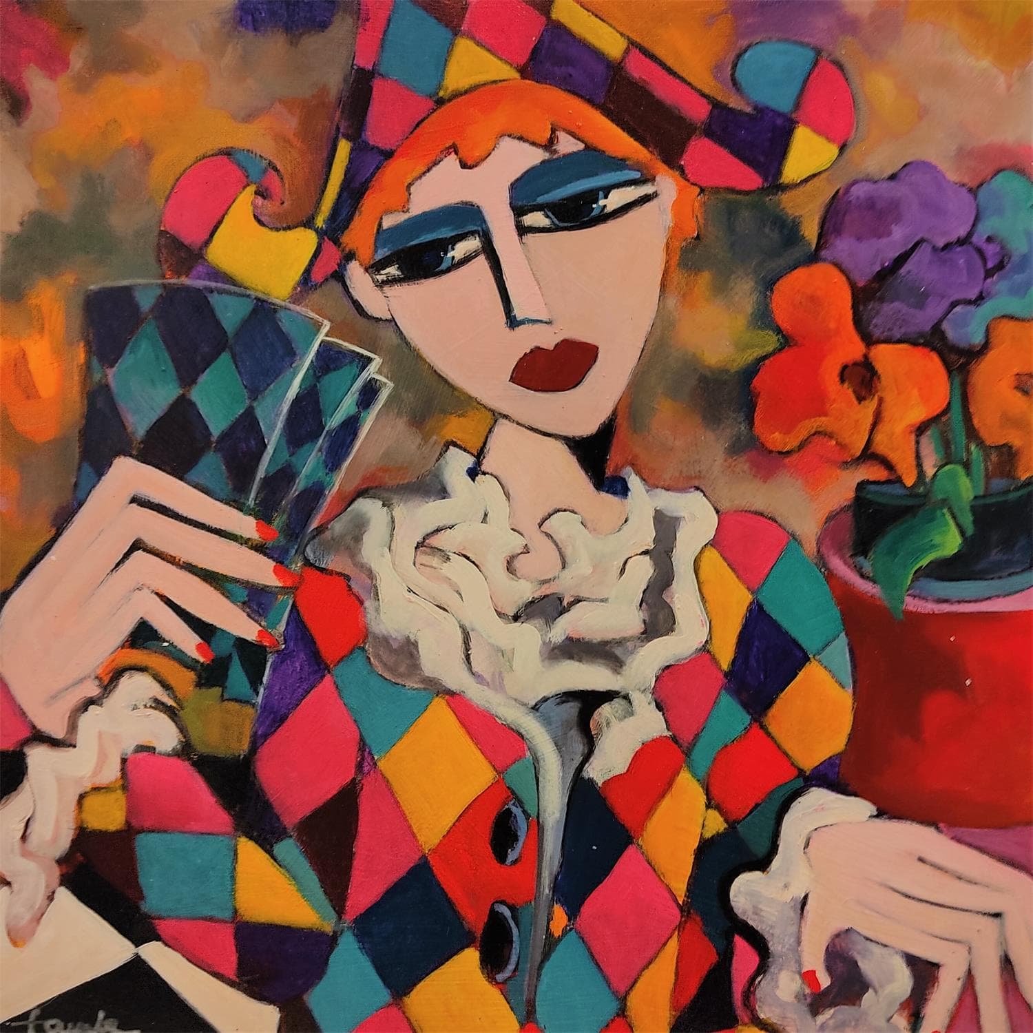 Solve Fauve Artwork - 'Arlequin' jigsaw puzzle online with 196 pieces