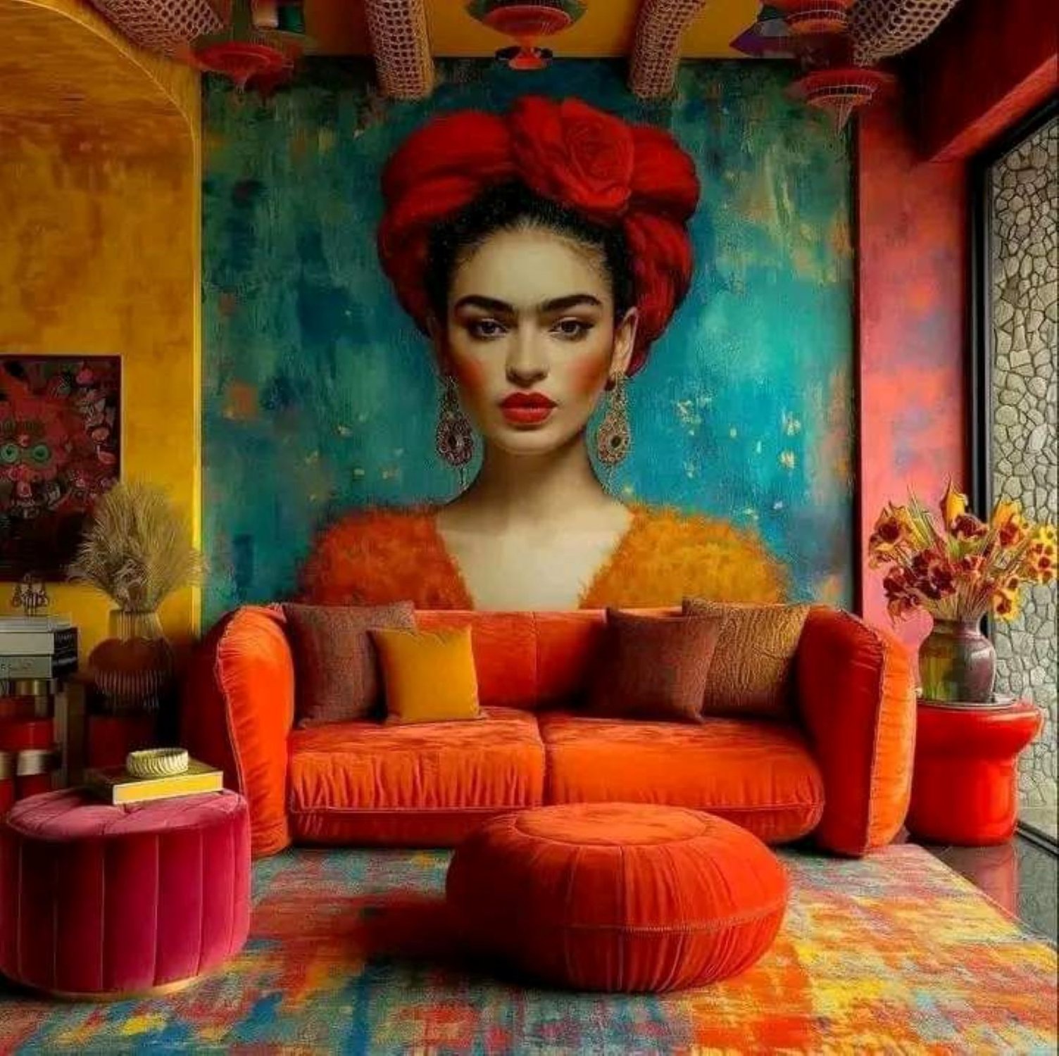 Solve Frida fan living jigsaw puzzle online with 256 pieces