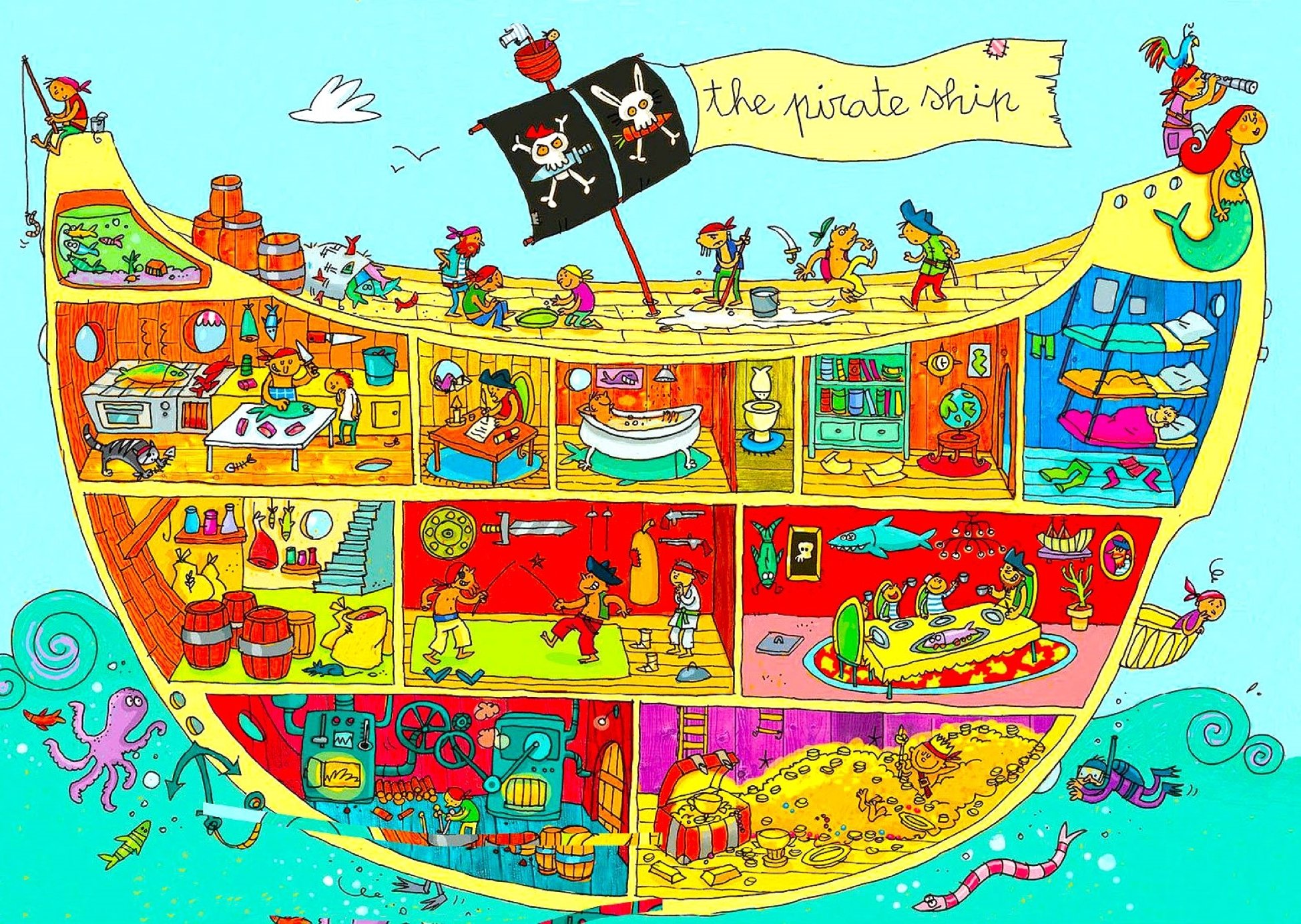 Solve The Pirate Ship jigsaw puzzle online with 600 pieces