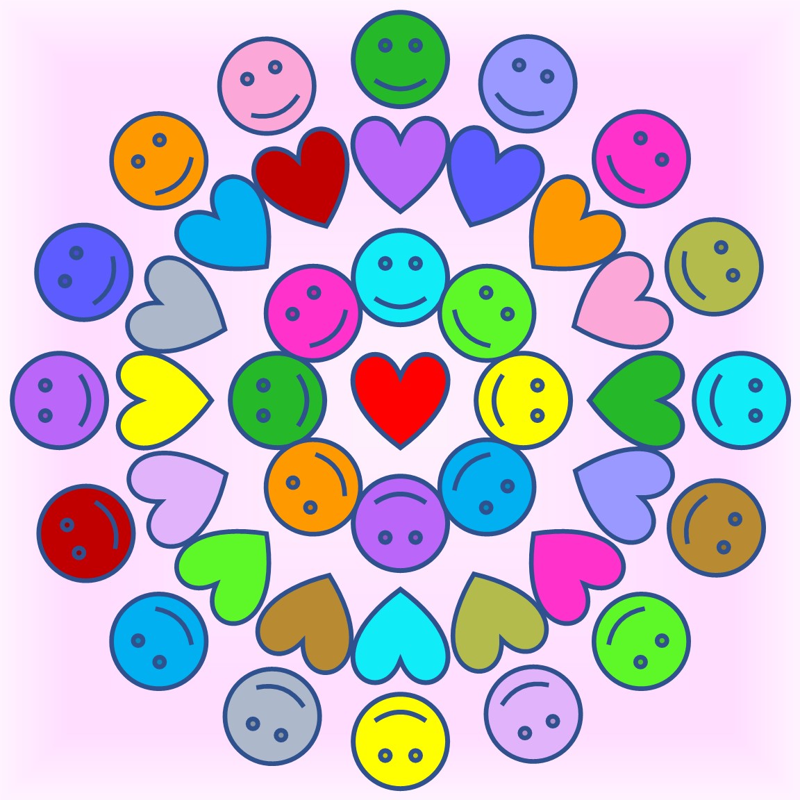 Solve Hearts & Smiley Faces jigsaw puzzle online with 144 pieces