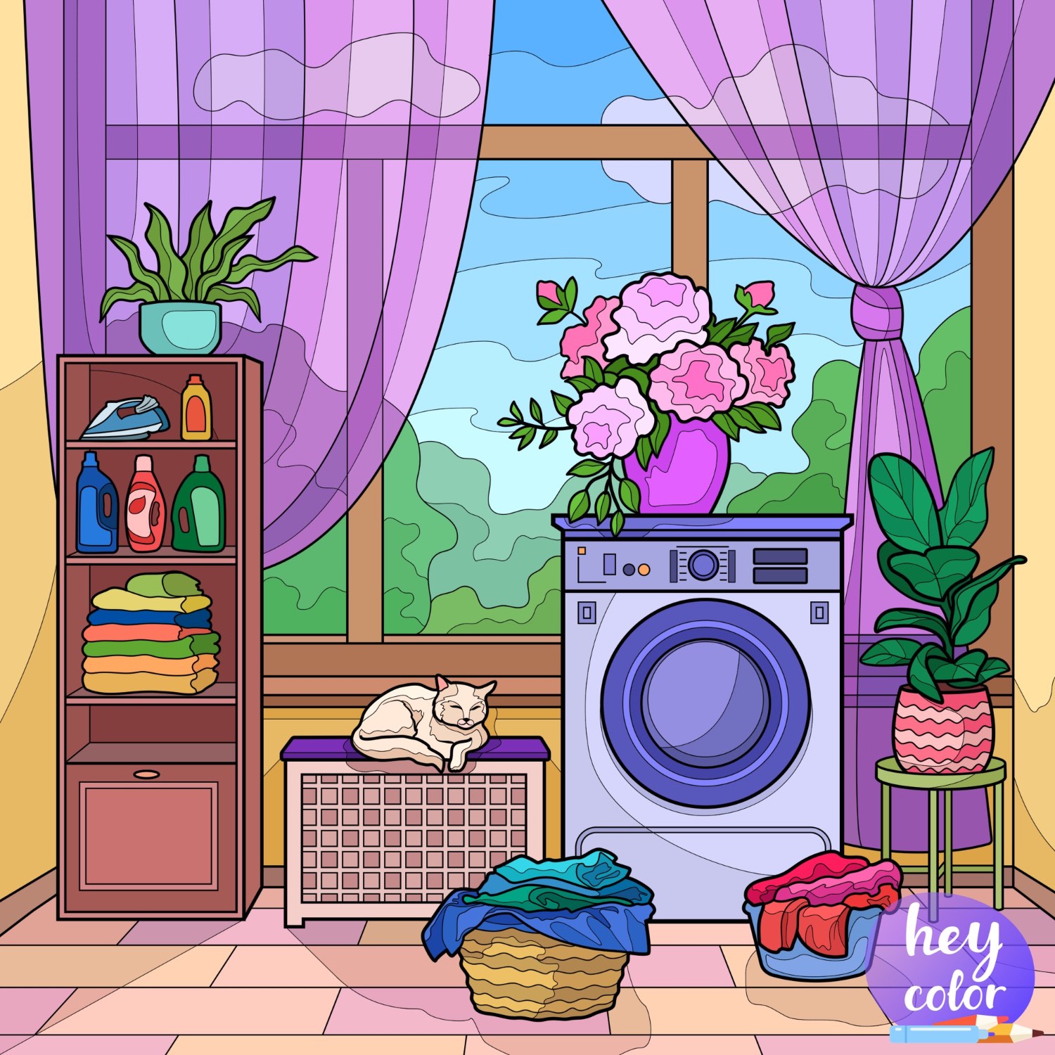 Solve Laundry Day jigsaw puzzle online with 256 pieces