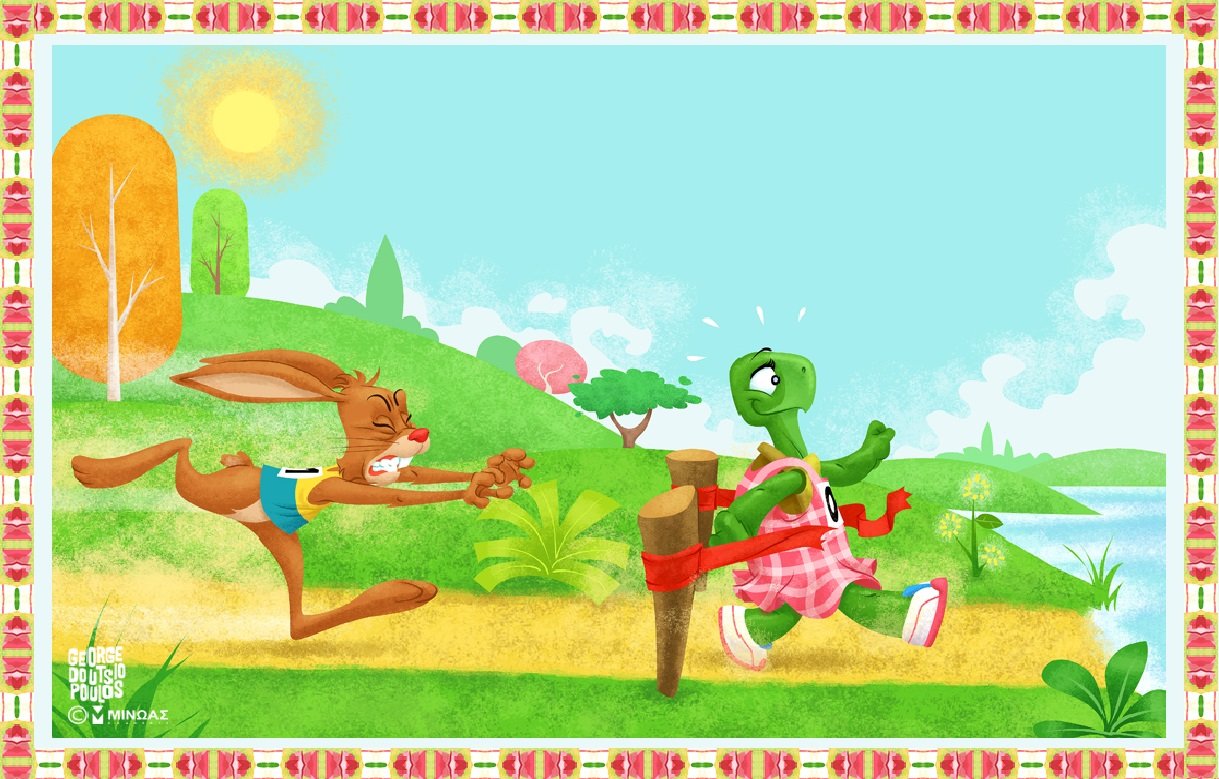 Solve The Hare And The Turtle jigsaw puzzle online with 126 pieces