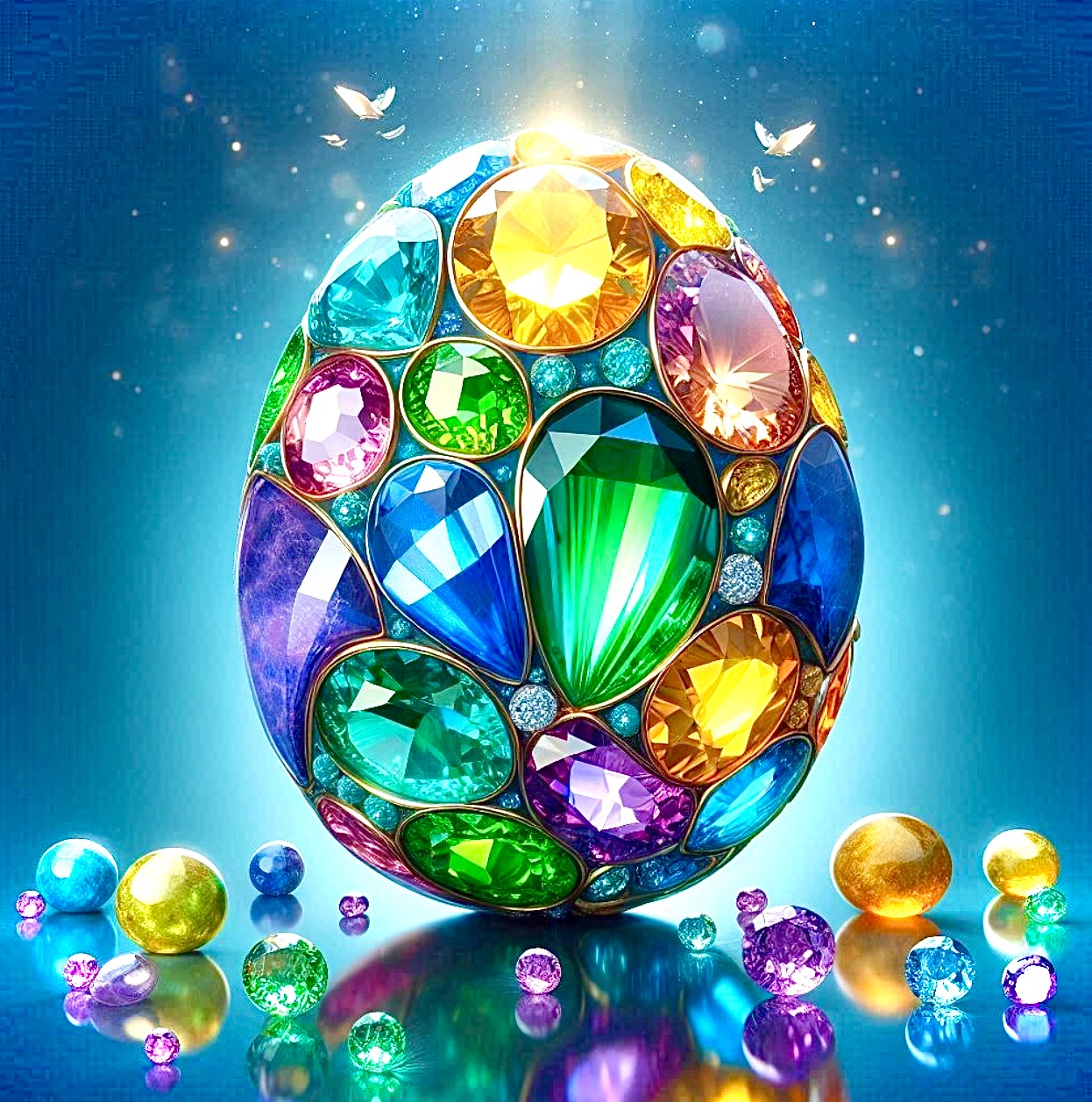 Solve Easter Egg Gem jigsaw puzzle online with 49 pieces