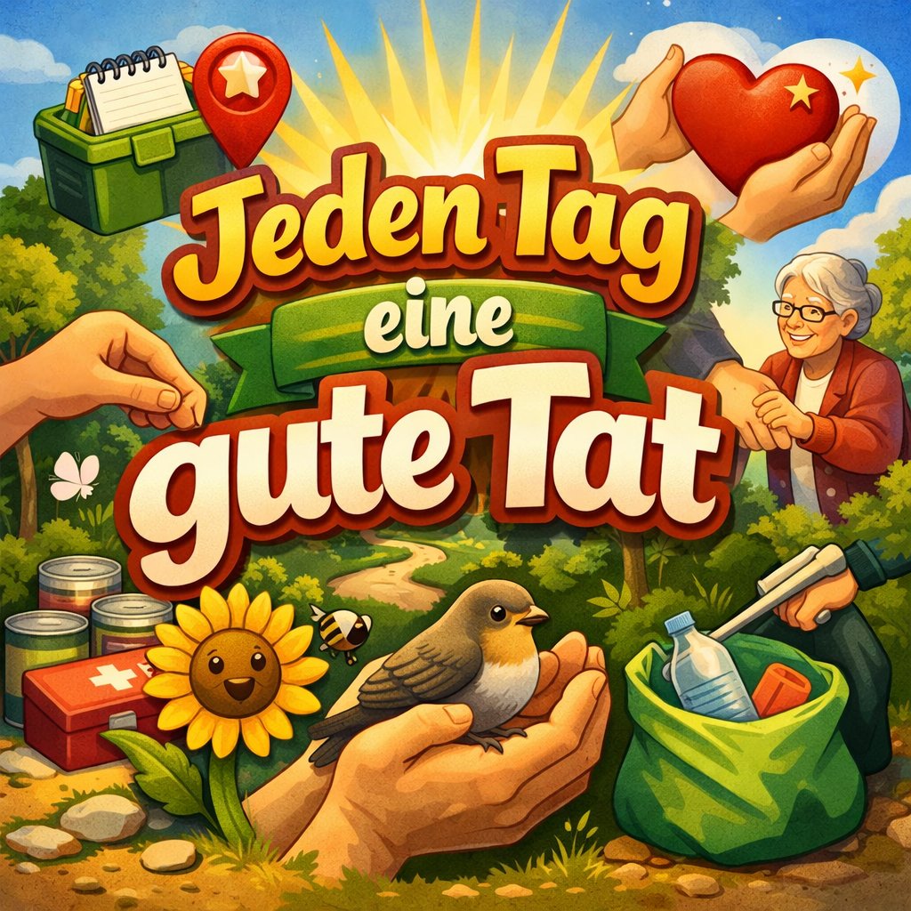 Solve Jeden Tag eine gute Tat jigsaw puzzle online with 9 pieces