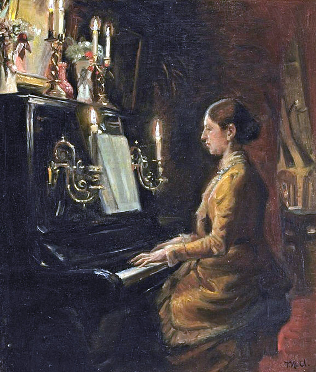 Solve Michael Ancher (1849 - 1927) - Anna Ancher at the Piano jigsaw ...