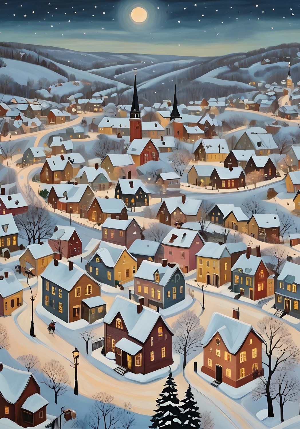 Solve Winter village!! jigsaw puzzle online with 600 pieces