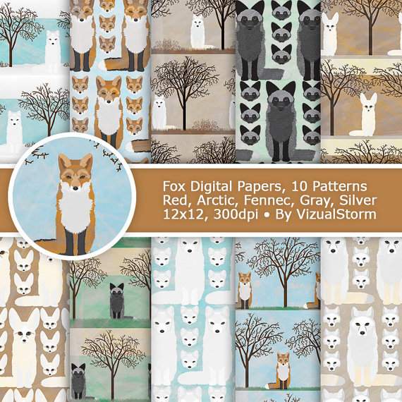 Solve Fox Digital Papers jigsaw puzzle online with 81 pieces