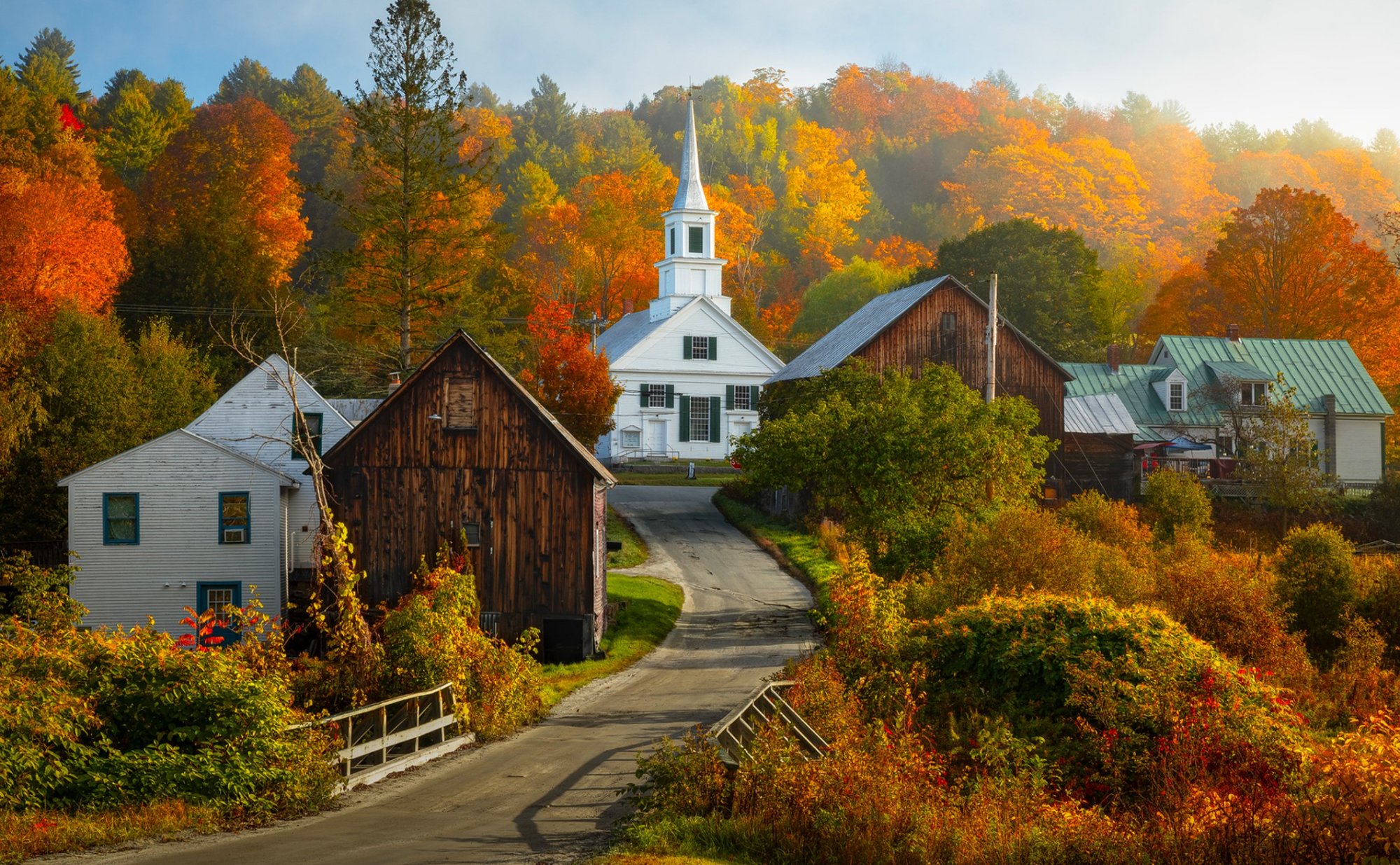 Solve Autumn in Waits River village, Topsham, Vermont jigsaw puzzle ...