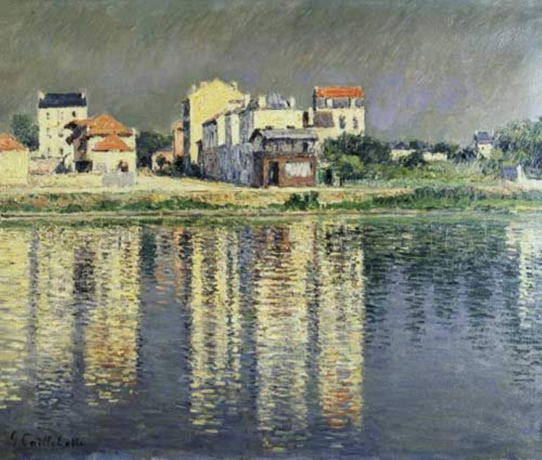 Solve Houses Mirrored in the Seine ~Gustave Caillebotte (French, 1848 ...