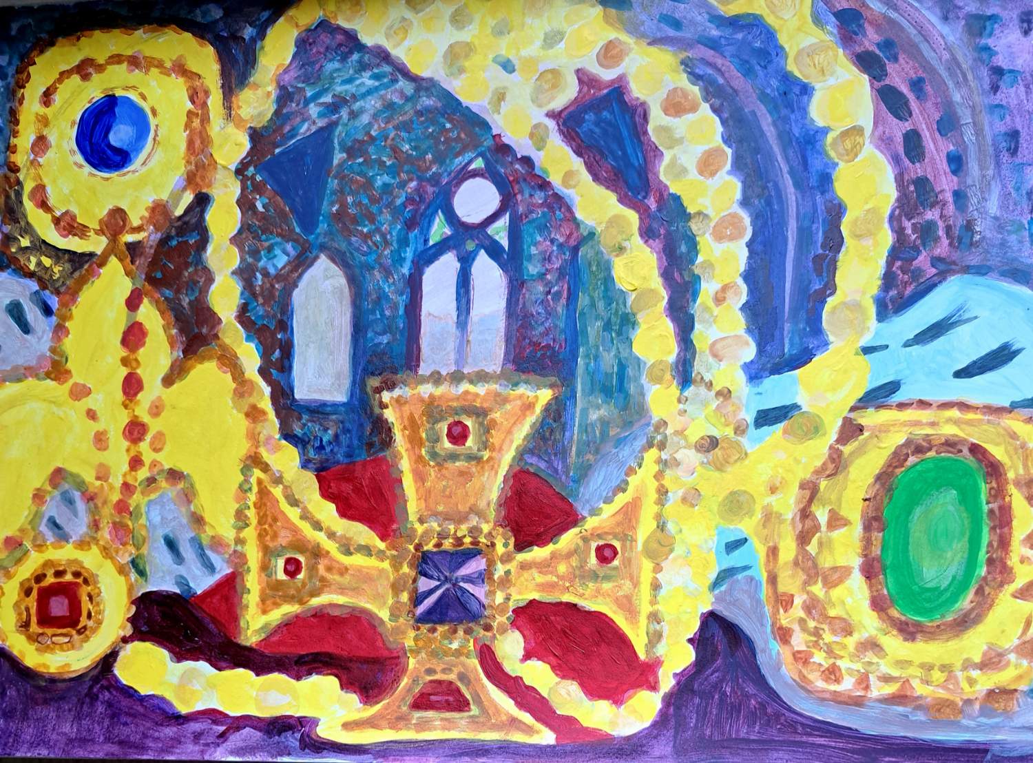 Solve Jewels and Abbey jigsaw puzzle online with 88 pieces