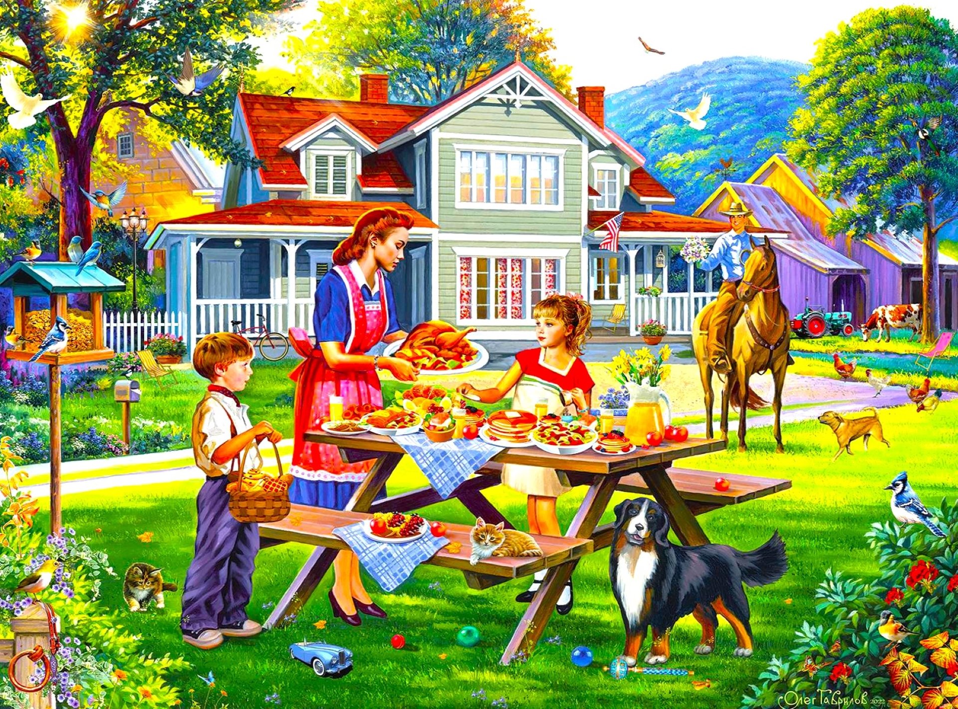 Solve Picnic Feast jigsaw puzzle online with 352 pieces