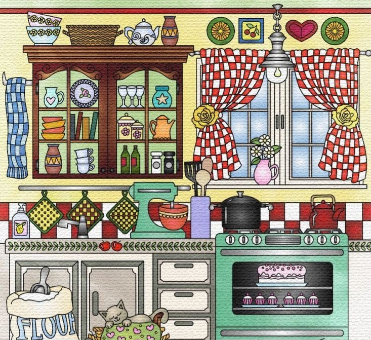 Solve Cozy Kitchen jigsaw puzzle online with 72 pieces