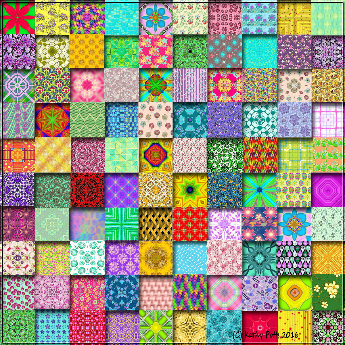 Solve 100 Different Square Mosaic Tiles jigsaw puzzle online with 144 ...