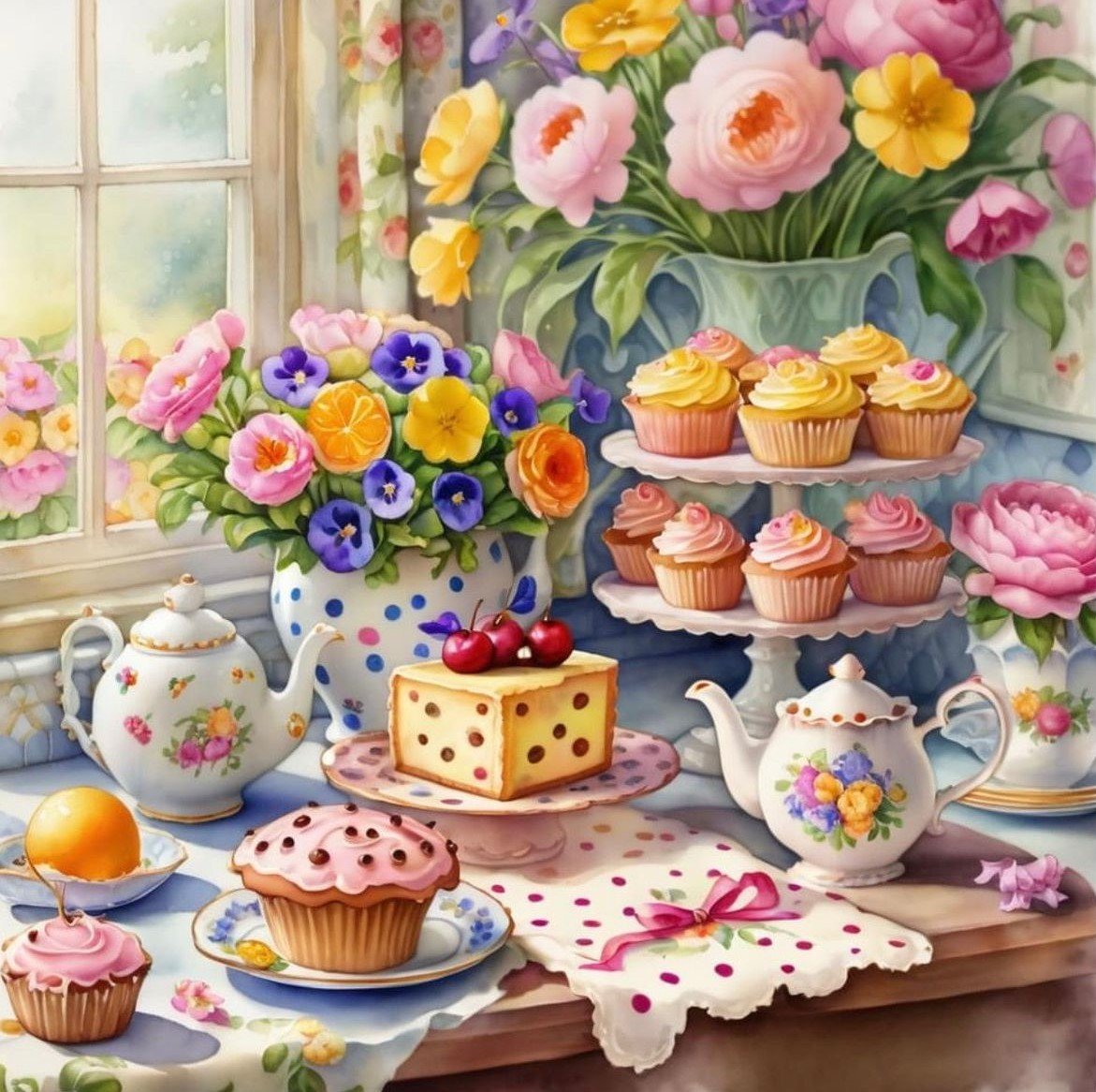 Solve Cuppa Tea Time jigsaw puzzle online with 100 pieces