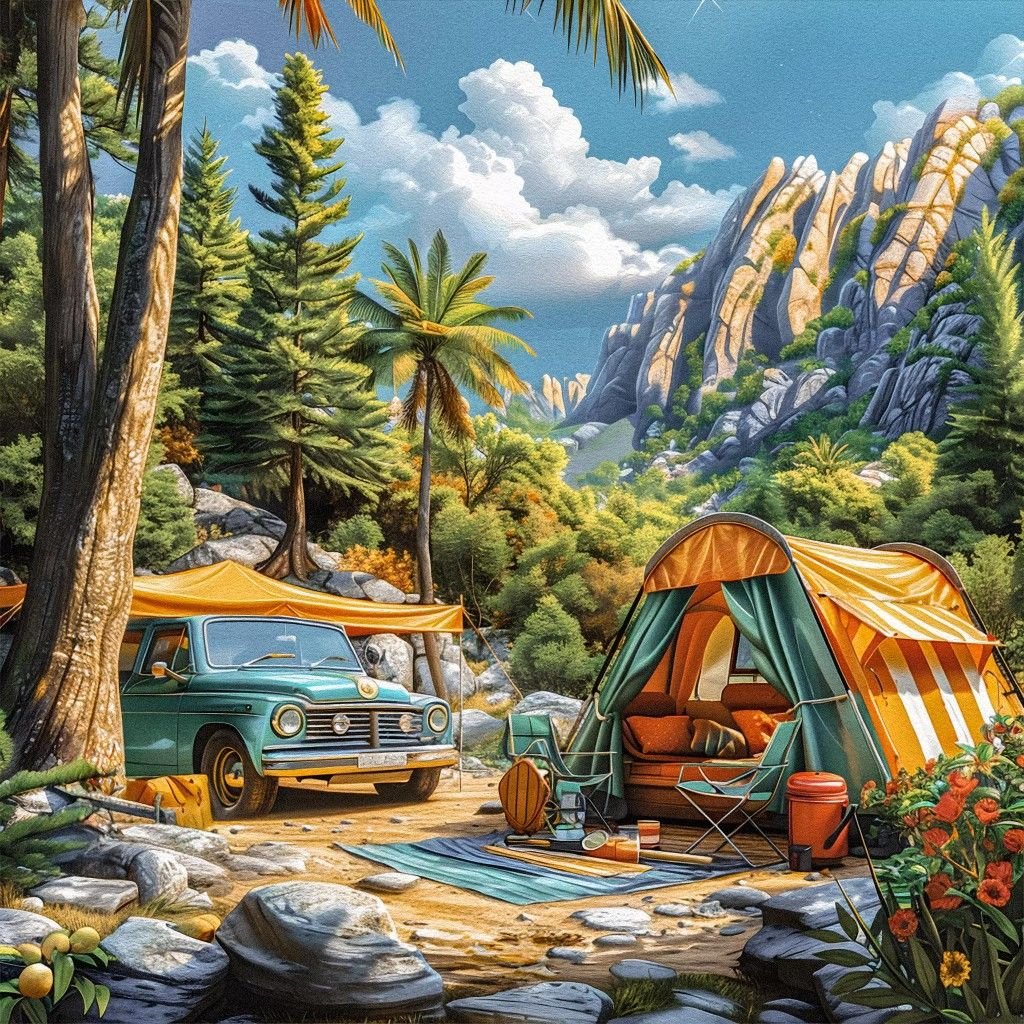 Jigsaw Puzzle | 81 Teile | PUZZLE - Camping In The Mountains | Jigidi