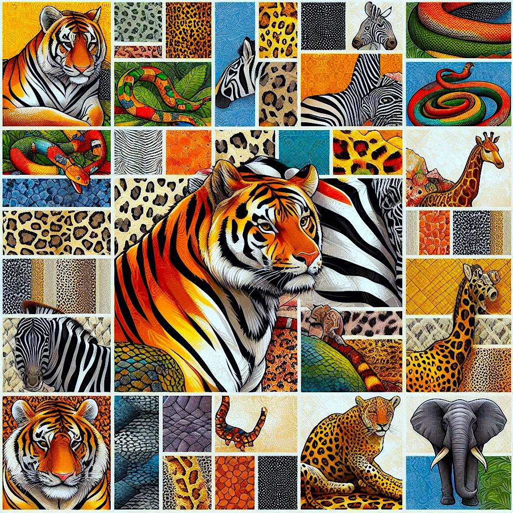Solve animal patterns jigsaw puzzle online with 81 pieces