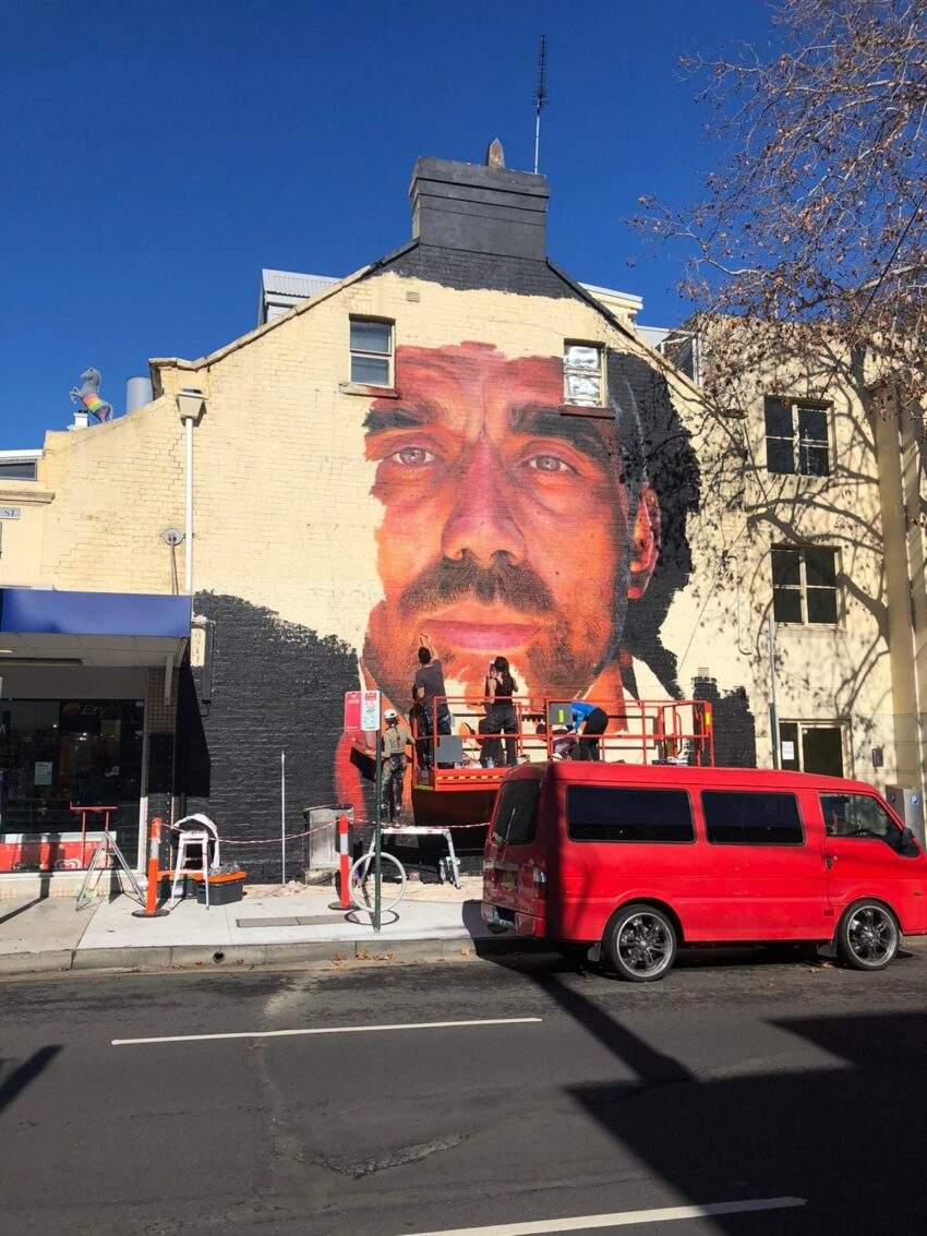 Solve Adam Goodes Mural jigsaw puzzle online with 88 pieces