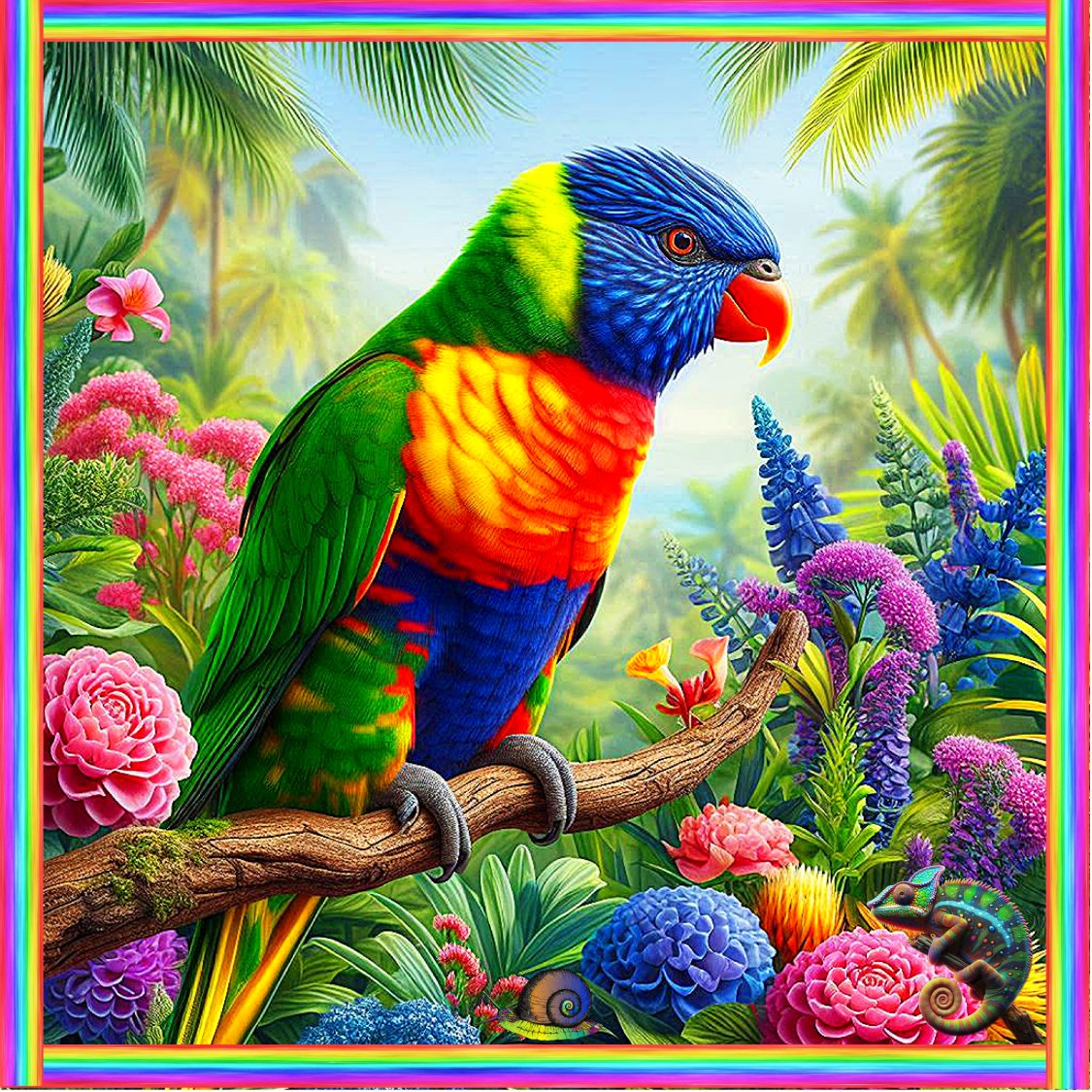 Jigsaw Puzzle | 16 pieces | AI Rainbow Lorikeet1 | Jigidi