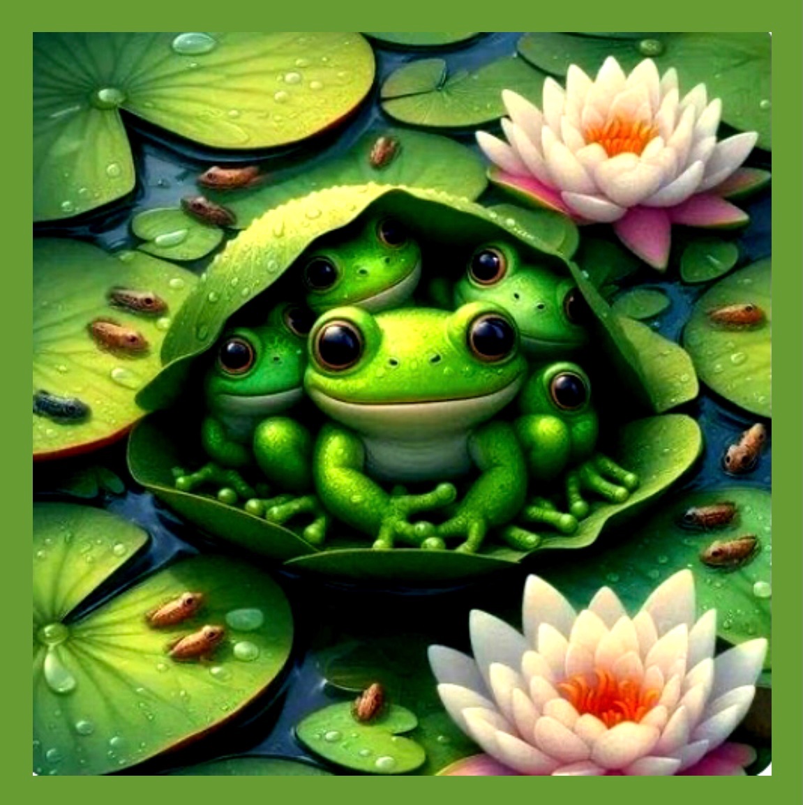 Solve Frog Family jigsaw puzzle online with 196 pieces